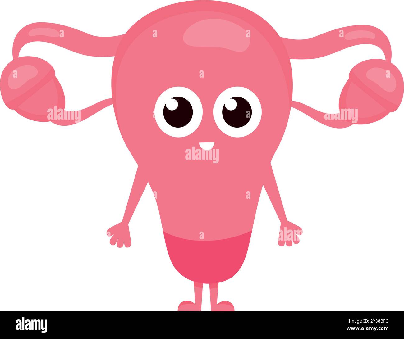 Uterus mascot. Female reproductive anatomy cartoon character isolated ...