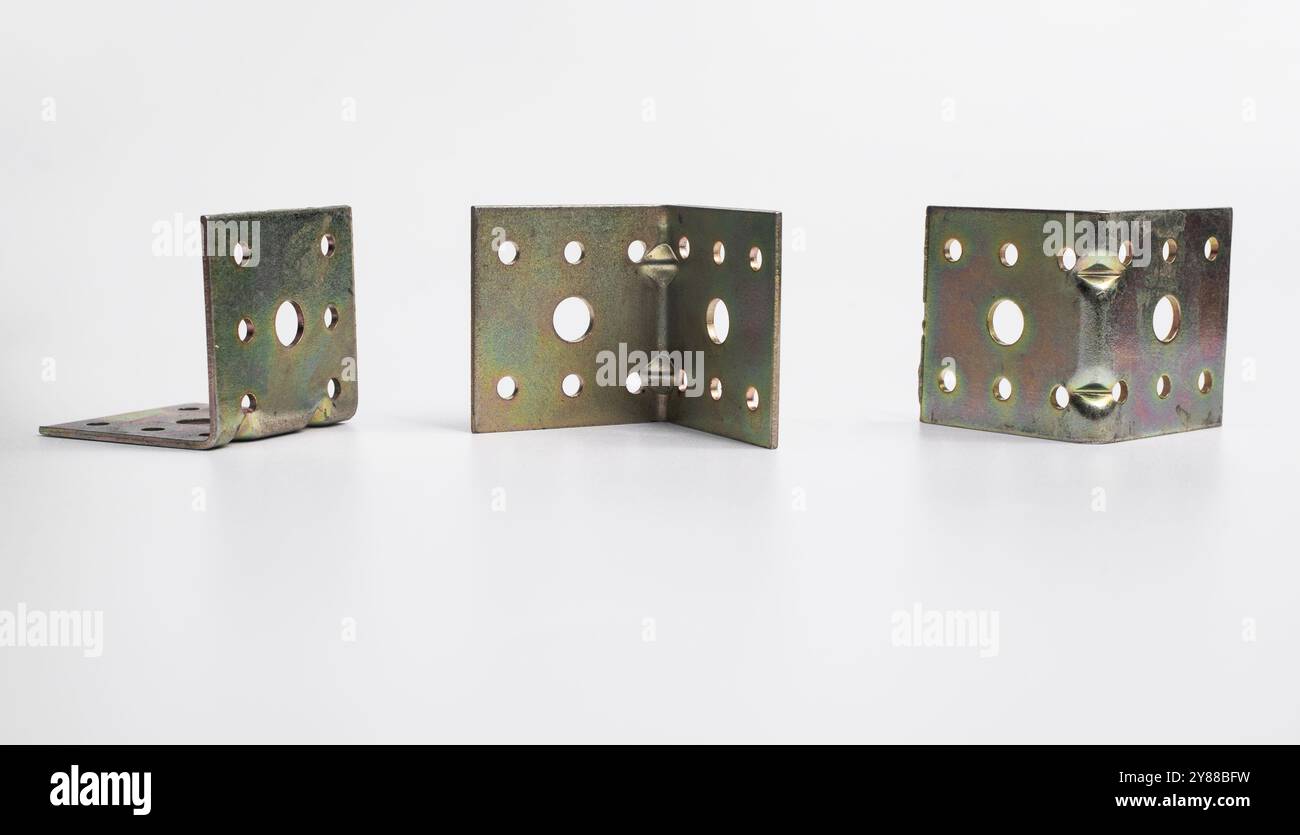 metal corners connection element with holes Stock Photo - Alamy