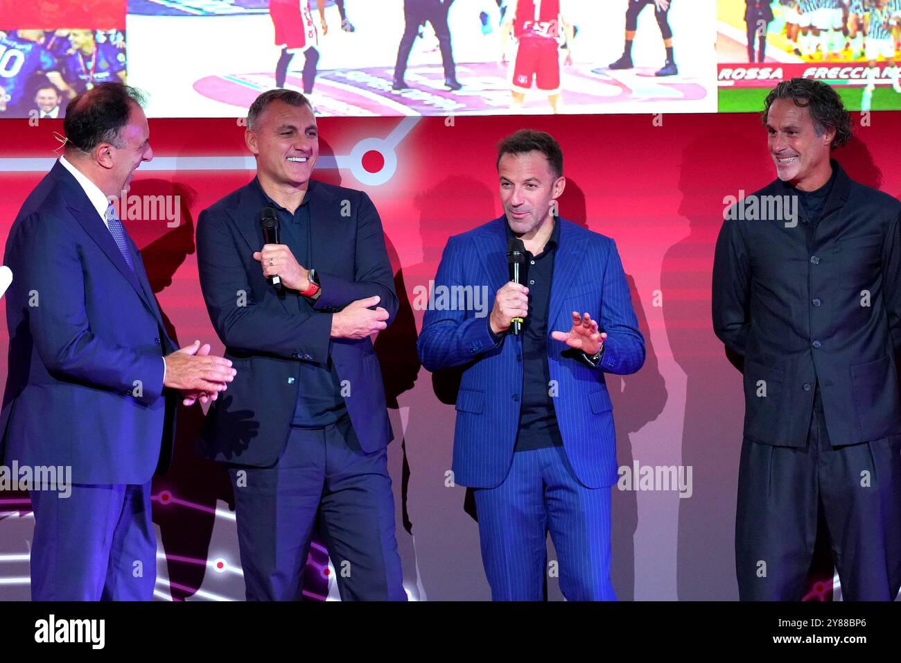 Milano, Italia. 03rd Oct, 2024. Alex del Piero, Bobo Vieri, Colonnese ...