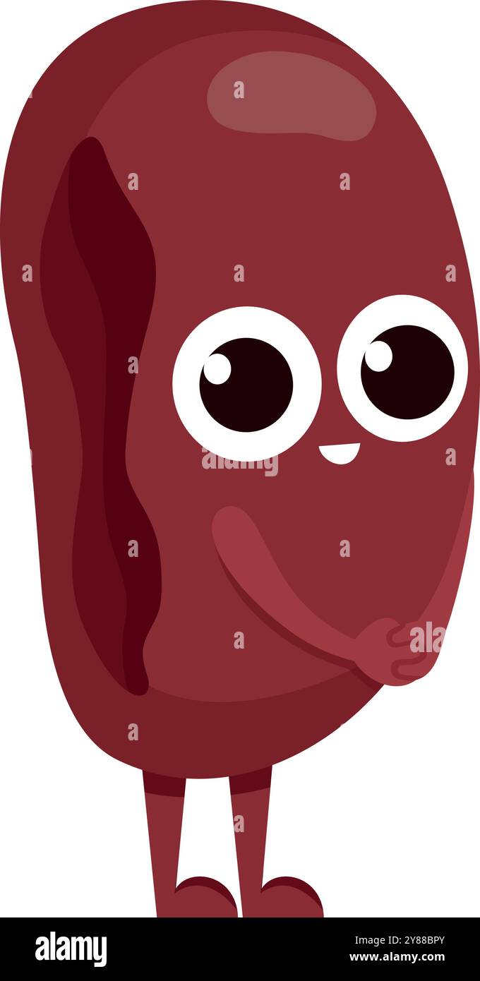 Spleen mascot. Human biology character with smiling face isolated on ...