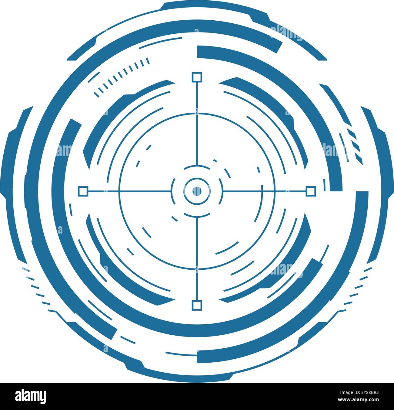 Hud aim round element. Neon hologram ui isolated on white background ...