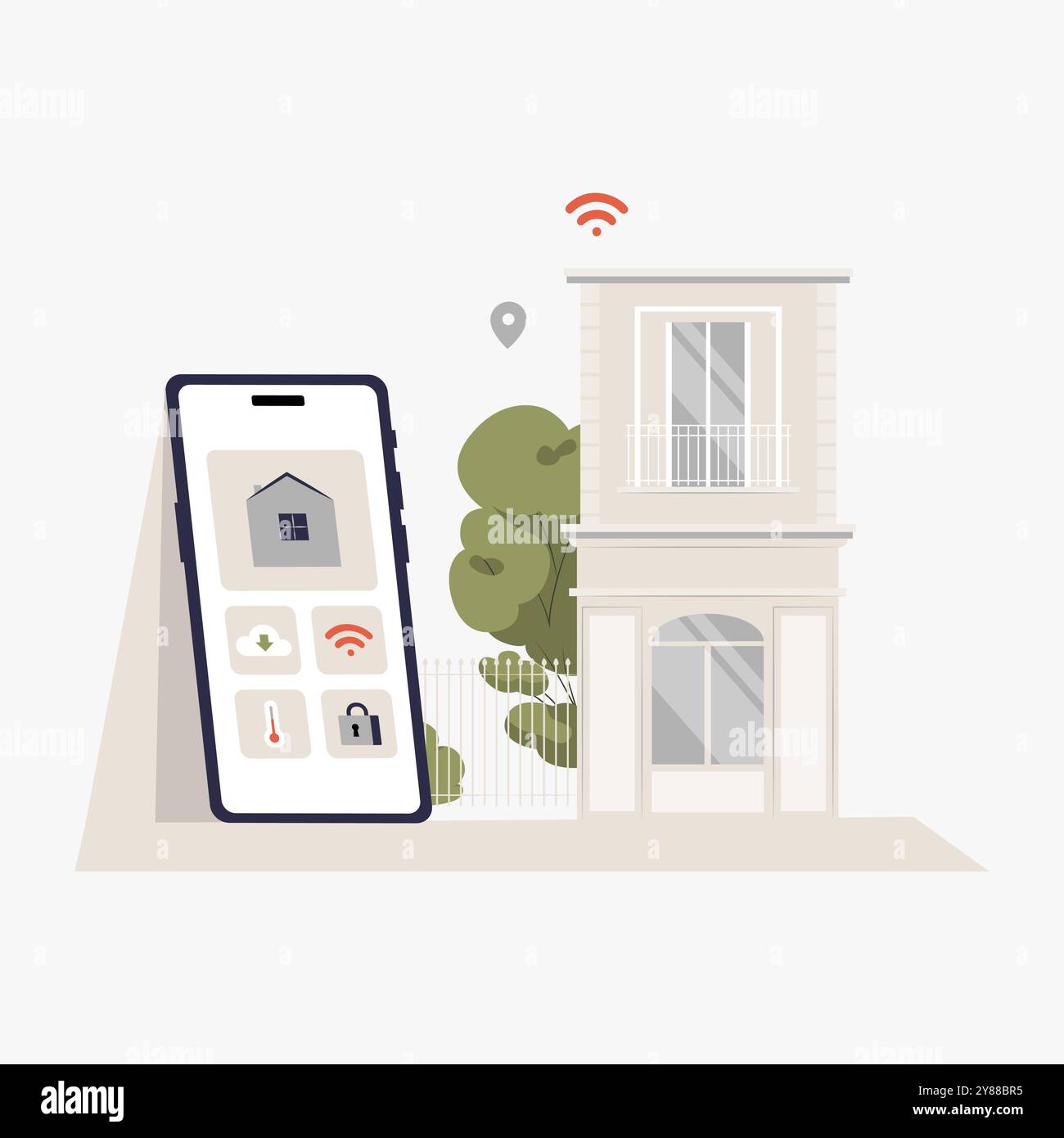 Smartphone controlling a smart home interface with building and ...
