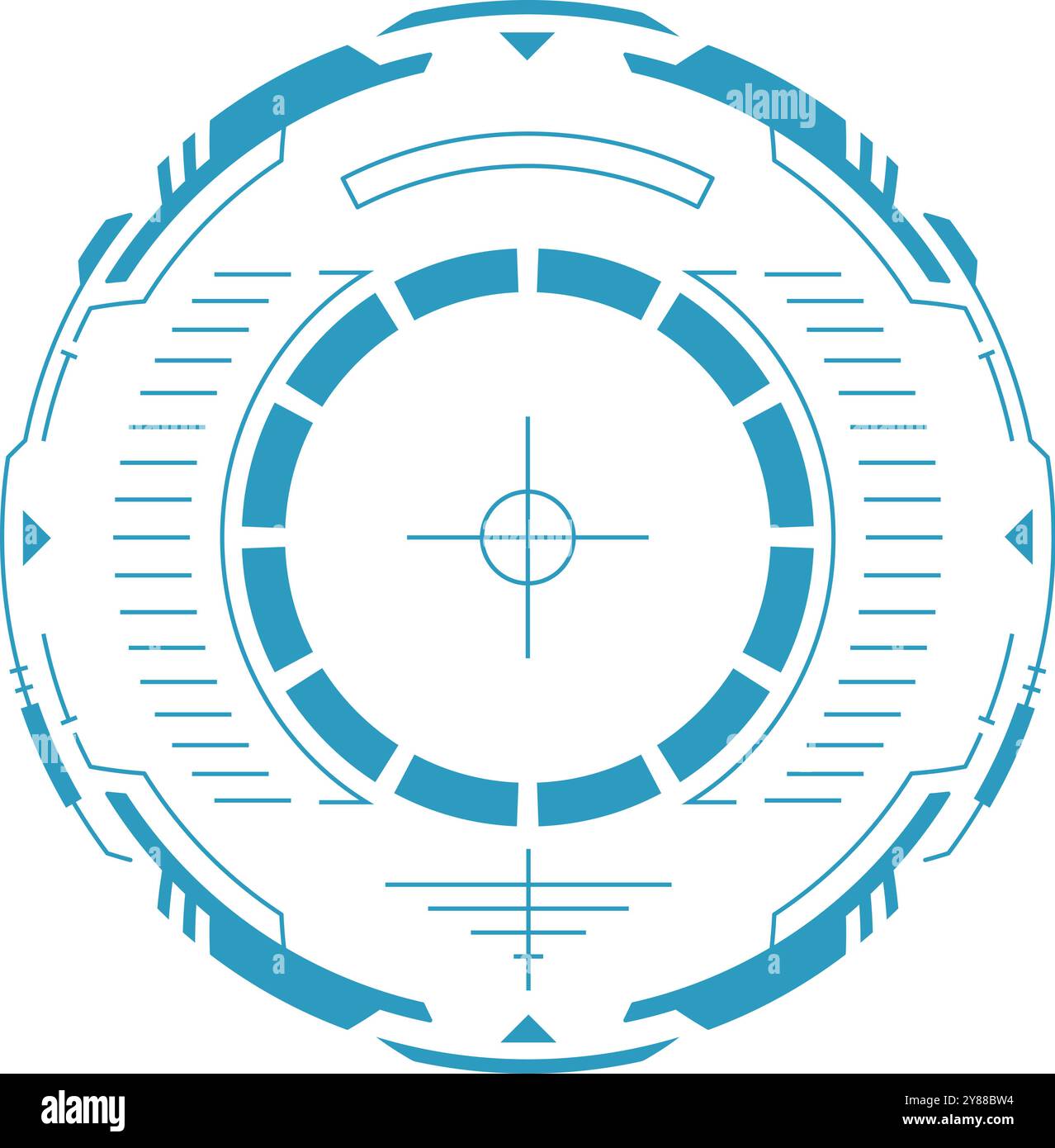 Neon pointer. Round crosshair frame for cyber game isolated on white ...
