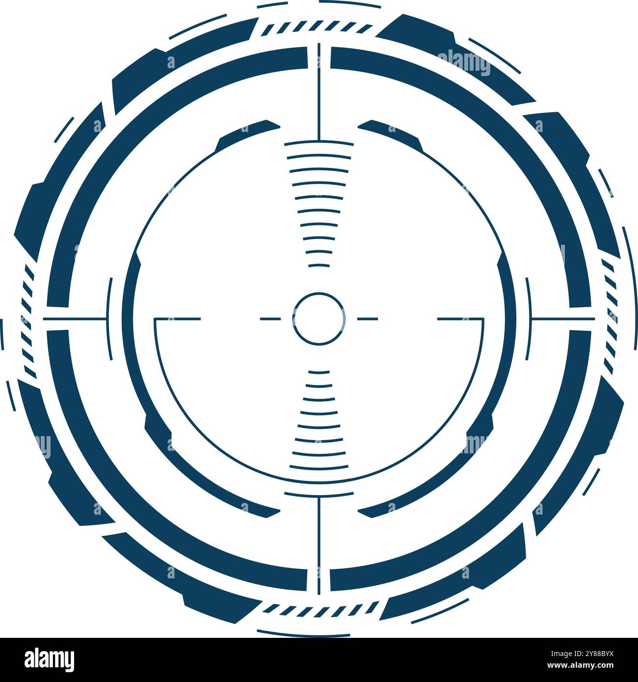 Cyberpunk target hud. Futuristic tech aim element isolated on white background Stock Vector ...