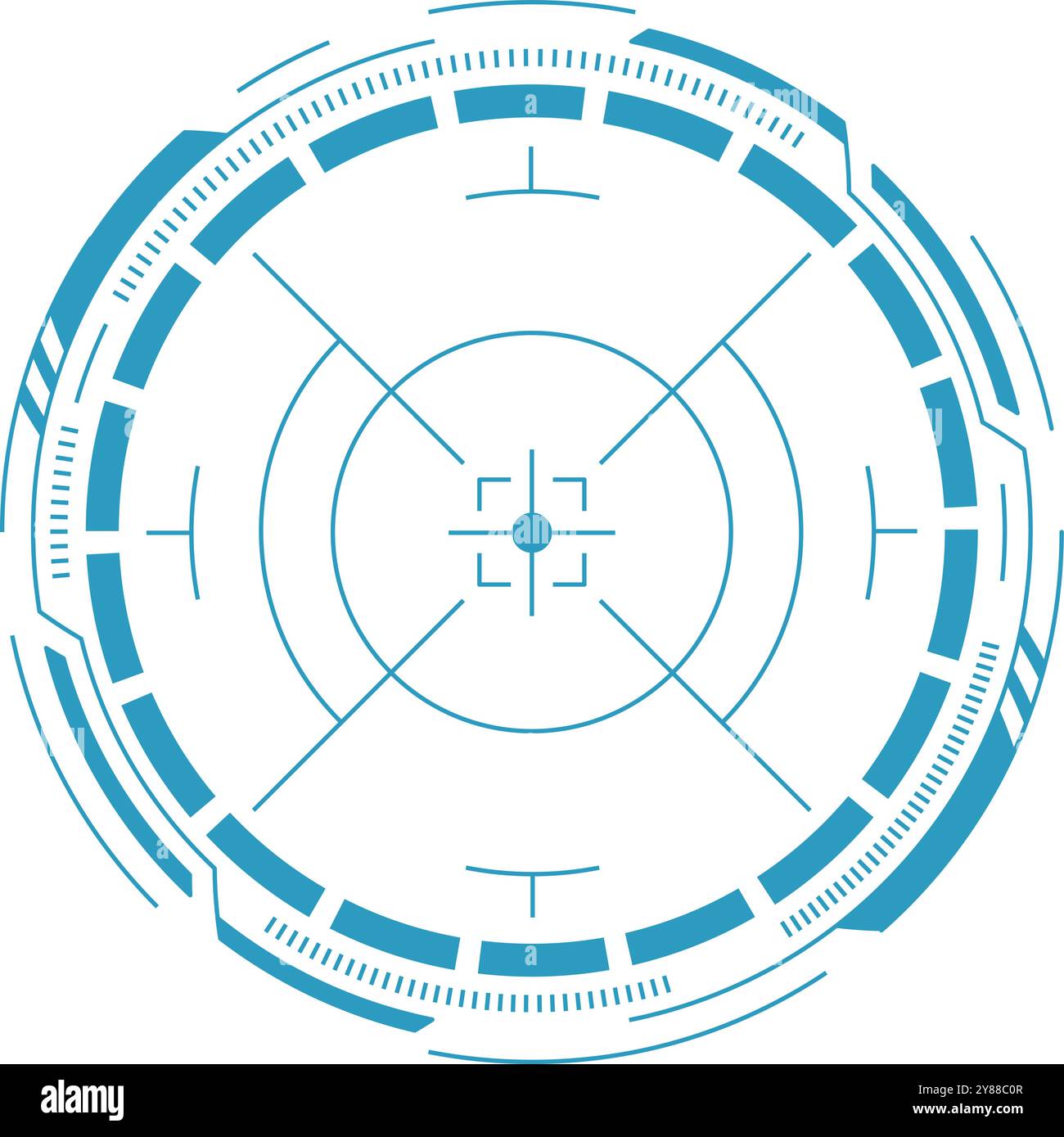 Cyber focus aim. Virtual panel round gui isolated on white background ...