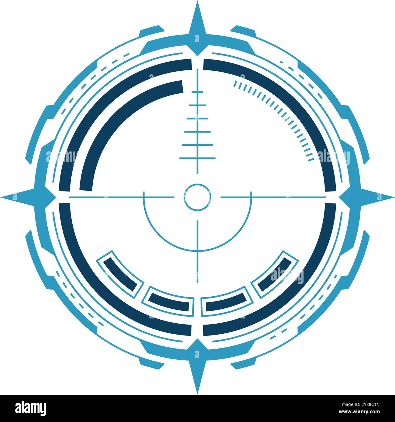 Aim pointer tech hud style. Interface panel isolated on white background Stock Vector Image ...