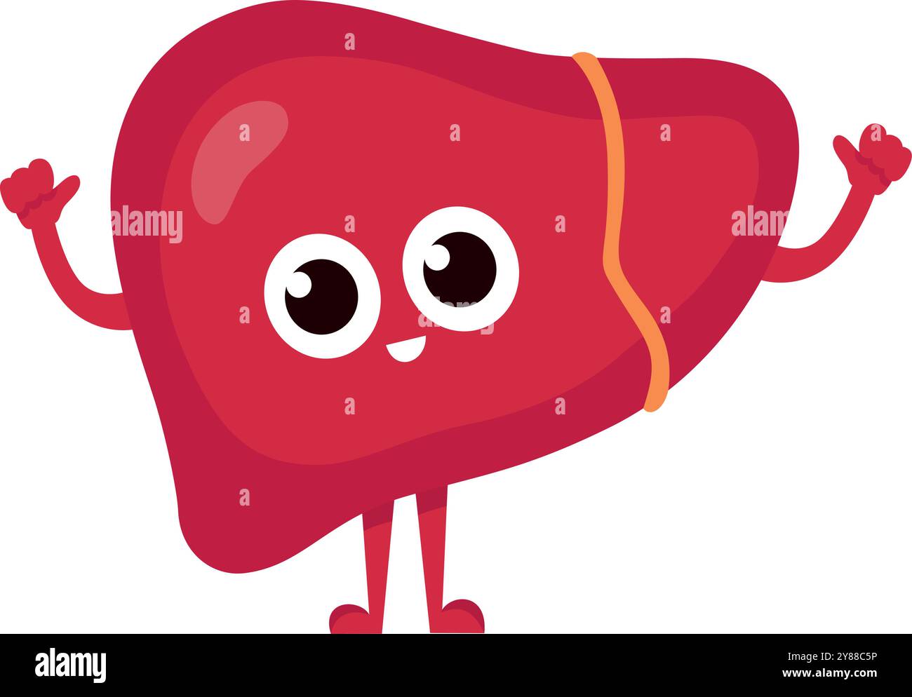 Liver cartoon character. Healthy human organ mascot isolated on white ...
