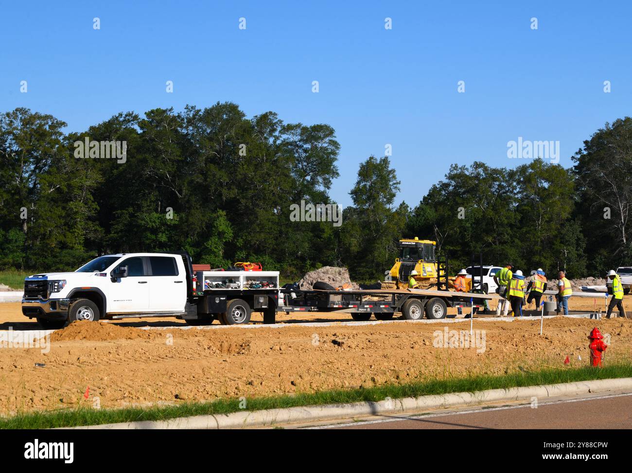 A construction crew hard at work Stock Photo - Alamy