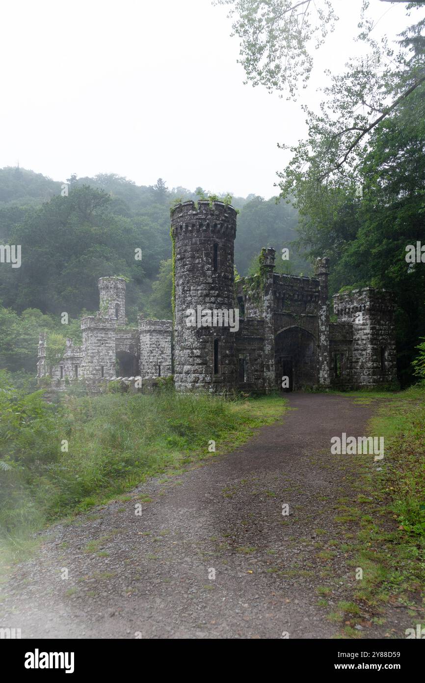 Abandoned Ballysaggartmore Towers Surrounded by Misty Woodland in ...