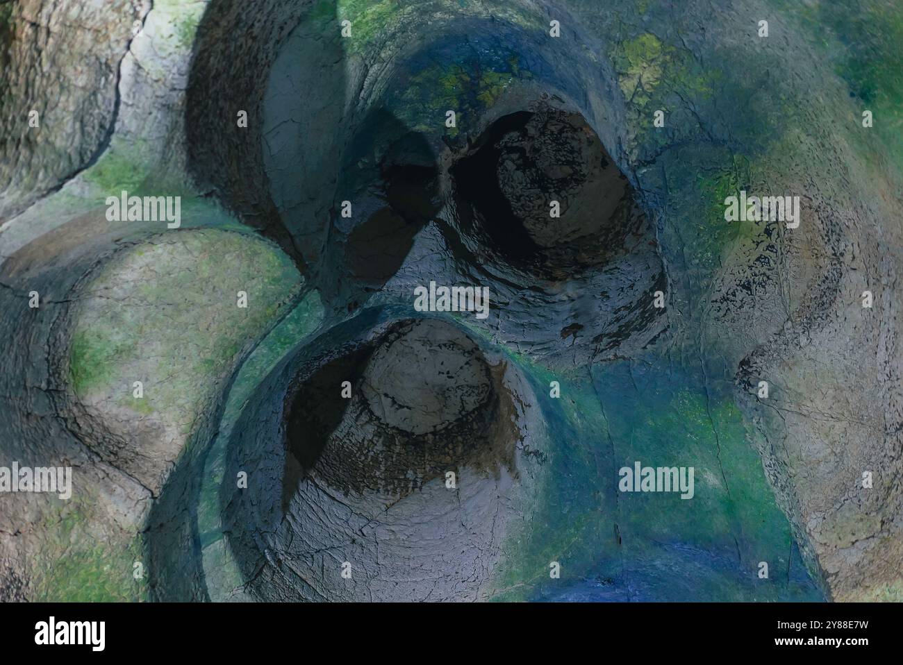 Geological structures and formations of limestone in cave of skulls ...