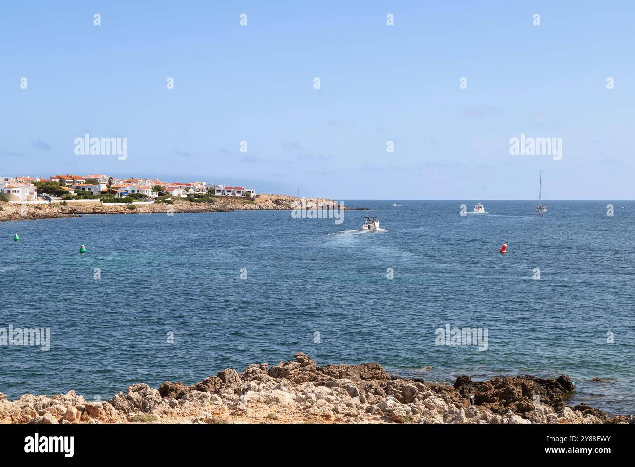 Coastal town of Na Macaret on the Spanish island of Menorca Stock Photo ...
