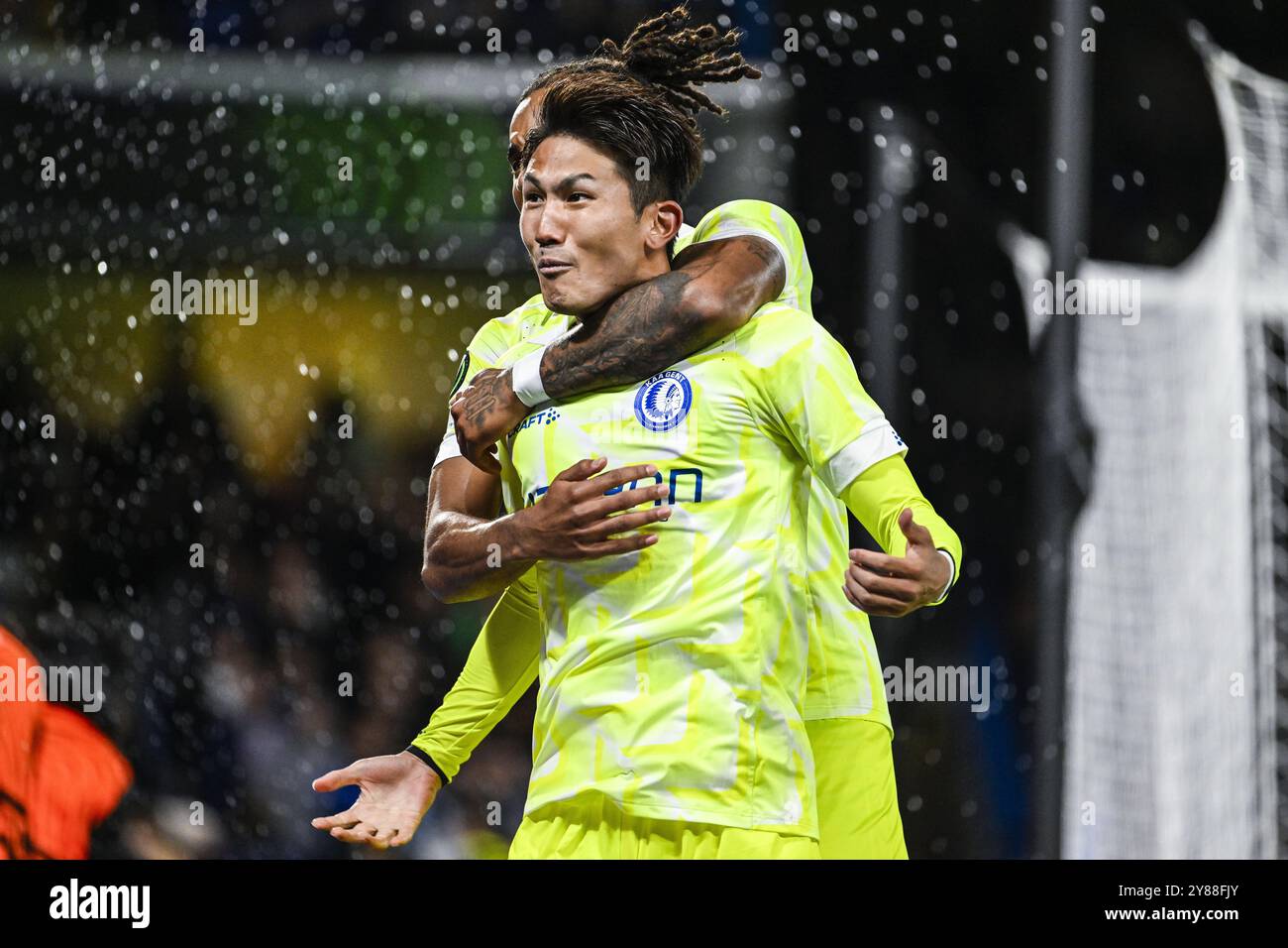 London, UK. 03rd Oct, 2024. Gent's Tsuyoshi Watanabe celebrates after ...