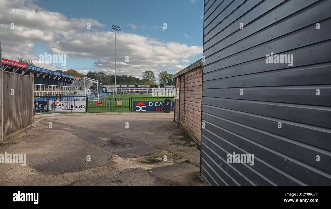 The Hayes Lane Stadium is home to Bromley FC in London, UK Stock Photo ...
