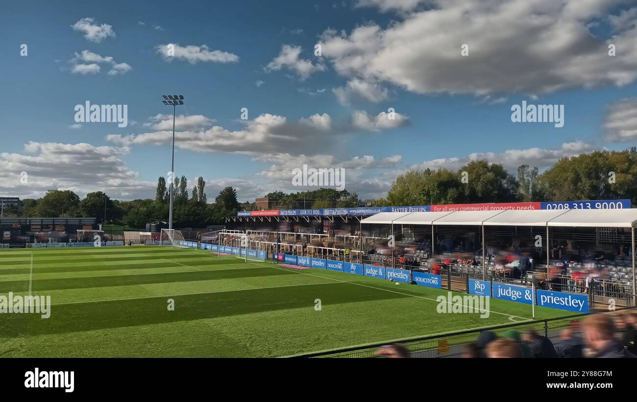 The Hayes Lane Stadium is home to Bromley FC in London, UK Stock Photo ...