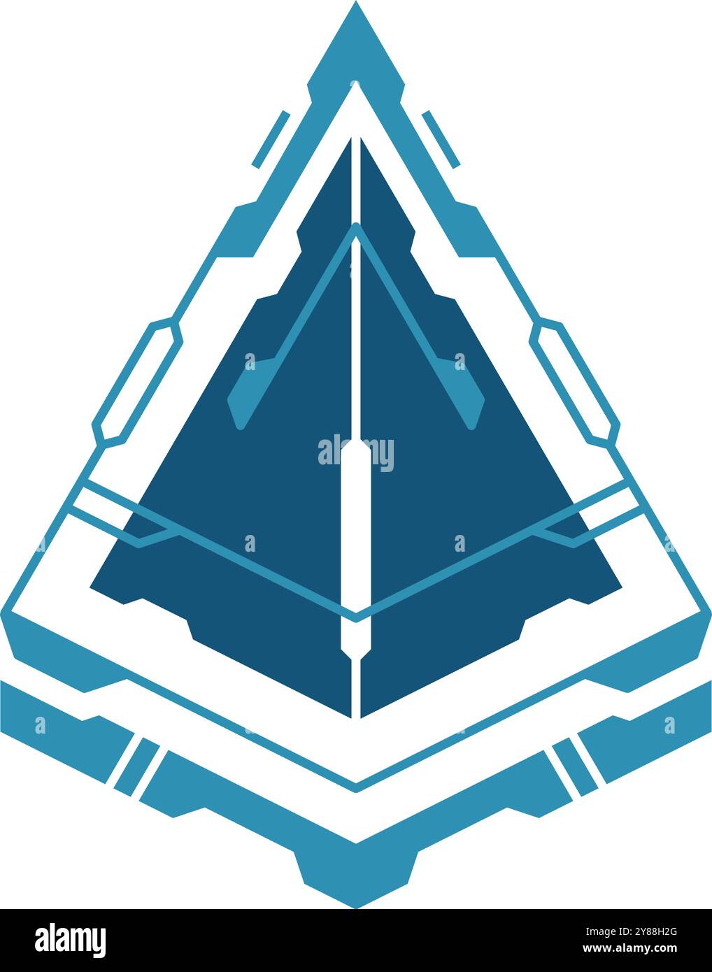 Blue hud arrow. Triangular pointer. Ui element isolated on white ...