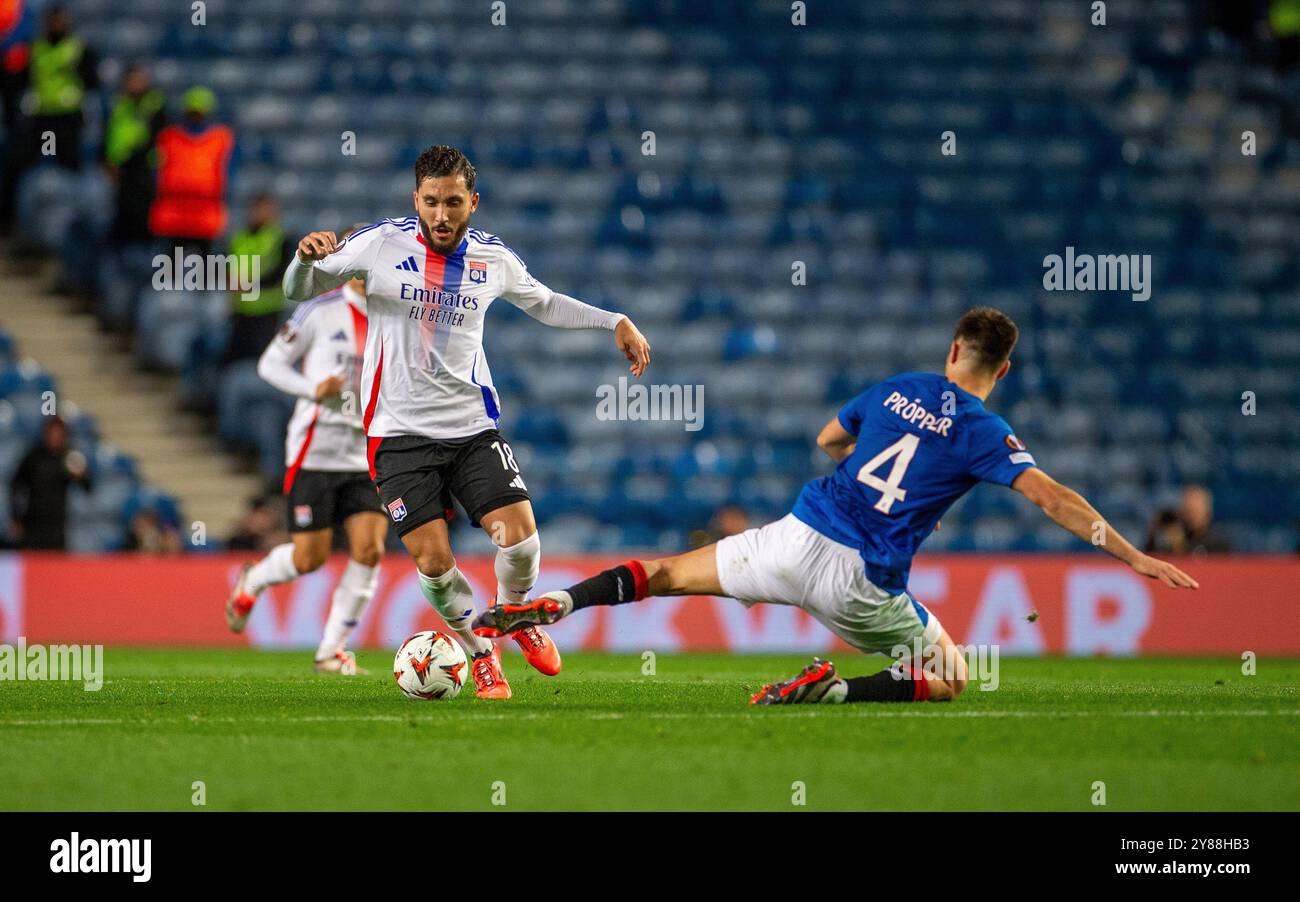 Ibrox Stadium, Glasgow, UK. 3rd Oct, 2024. UEFA Europa League Football ...