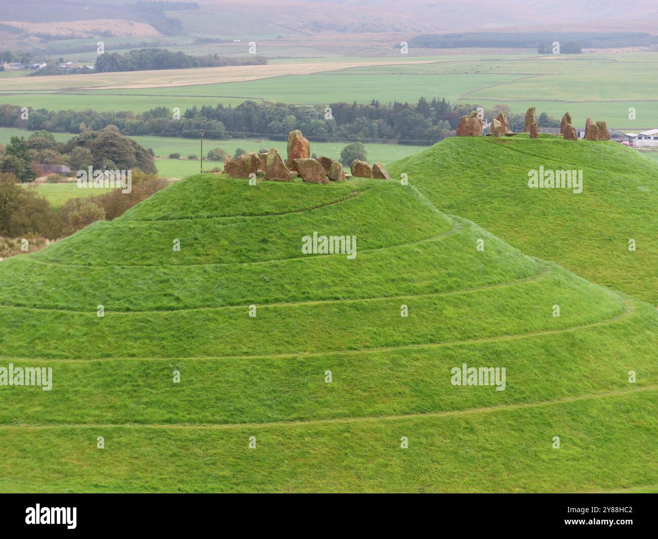 Landscape Art by Charles Jencks at Crawick Multiverse: two mounds with ...