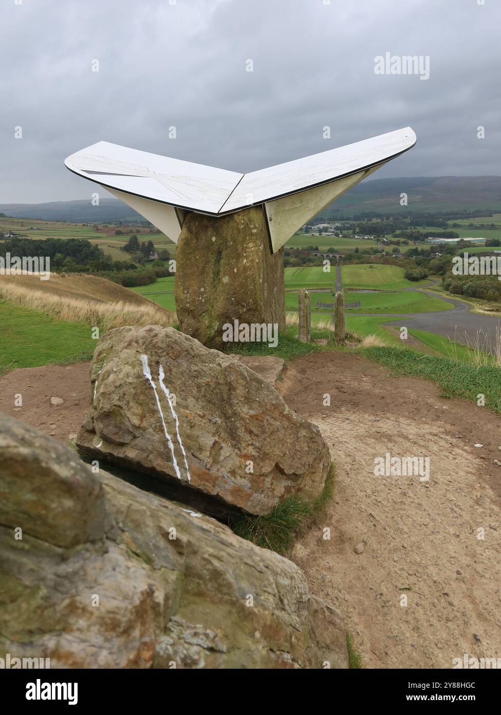 The northern lookout overlooking the dramatic landscape of Crawick ...