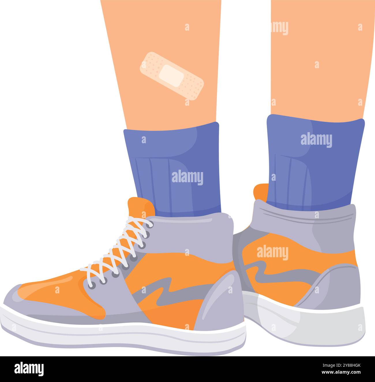 Kid legs in sport shoes. Cartoon athlete icon isolated on white ...