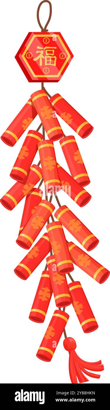 Chinese firecrackers. Decorative red new year explosive isolated on ...