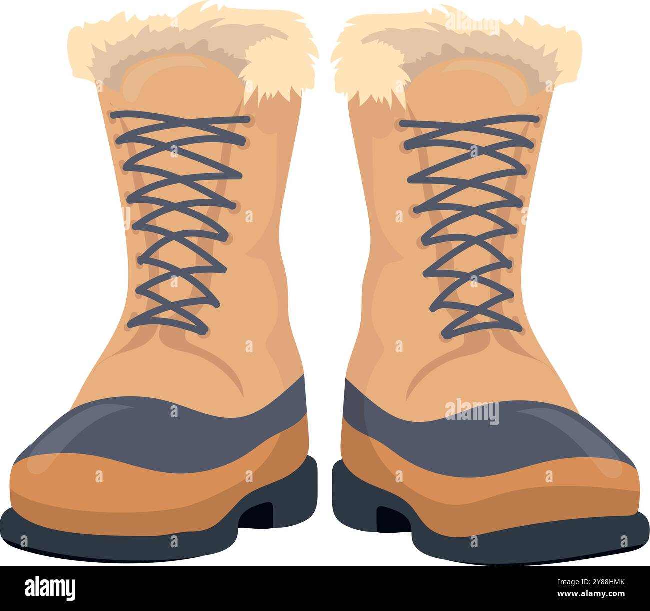 Trekking winter boots cartoon icon. Outdoor footwear isolated on white ...