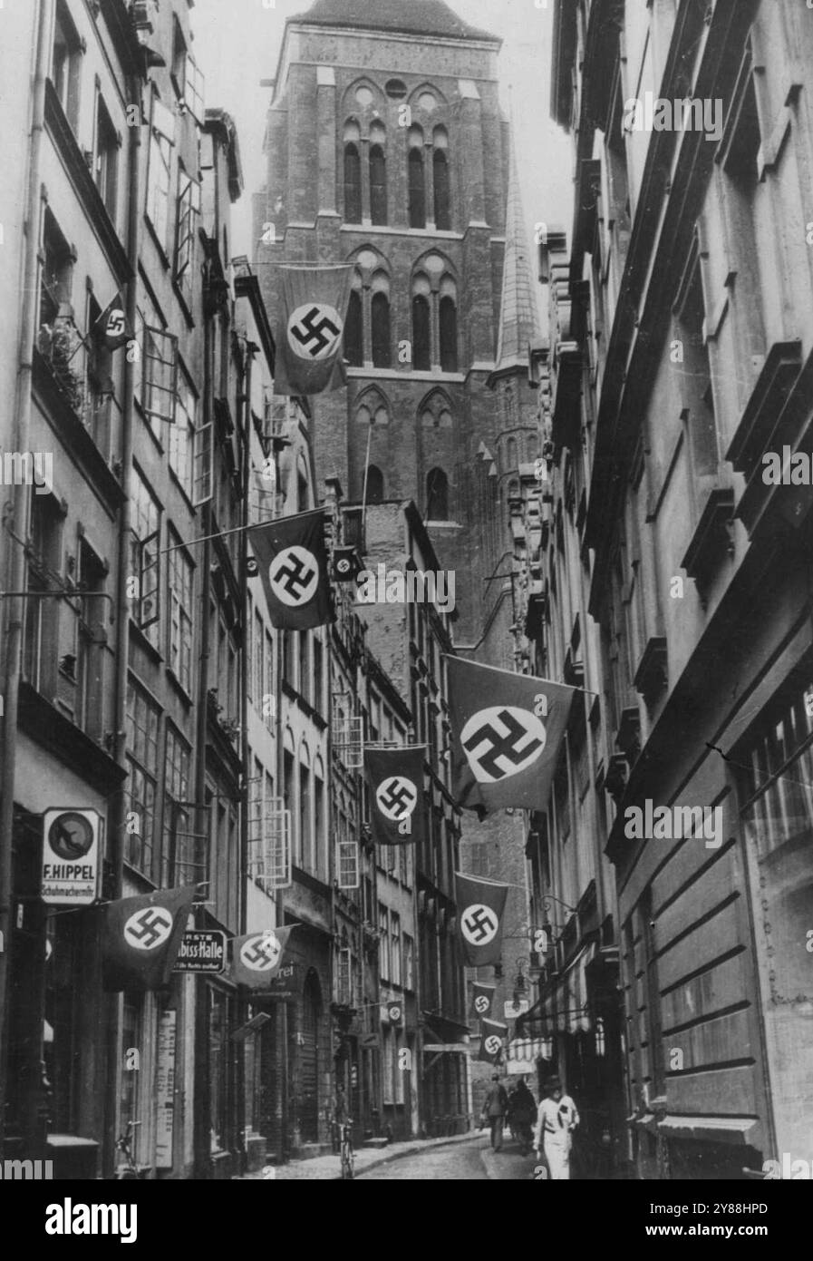 Flags with swastika in danzig Black and White Stock Photos & Images - Alamy