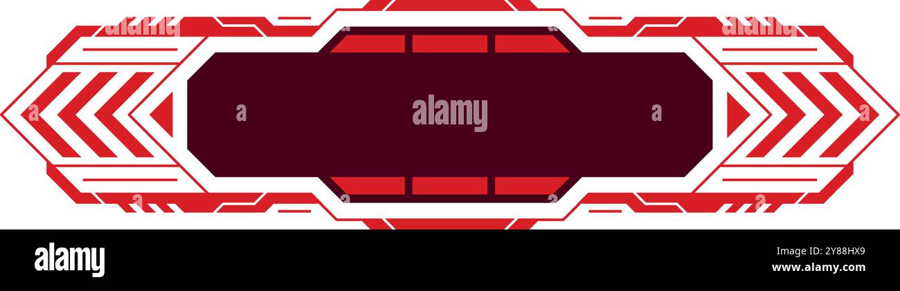 Red hud panel element. Cyber danger control isolated on white ...