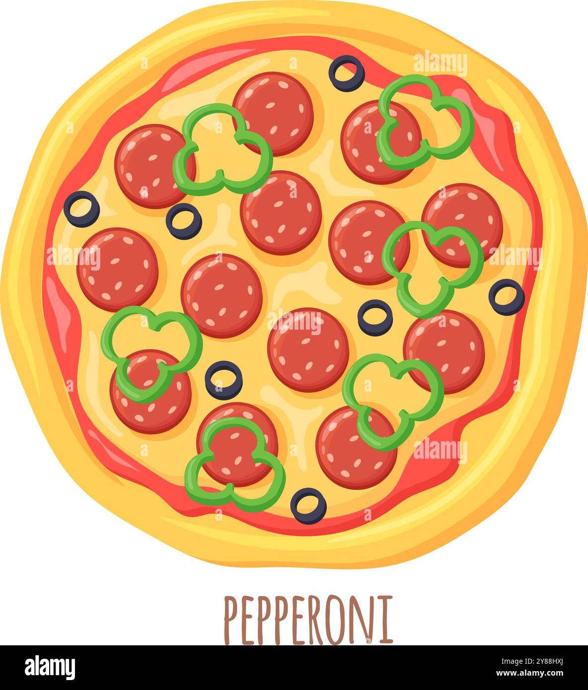Pepperoni pizza color icon. Italian restaurant menu isolated on white ...