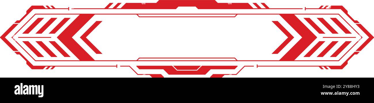 Digital alert label. Red line info box isolated on white background ...