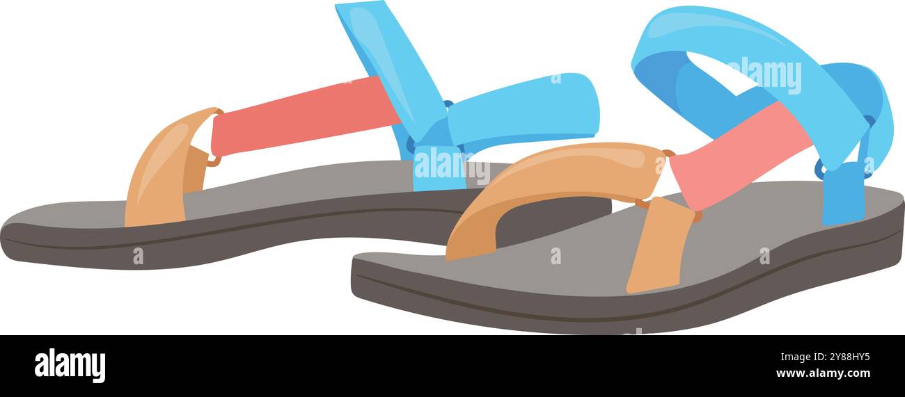 Summer beach sandals. Travel shoes cartoon icon isolated on white ...