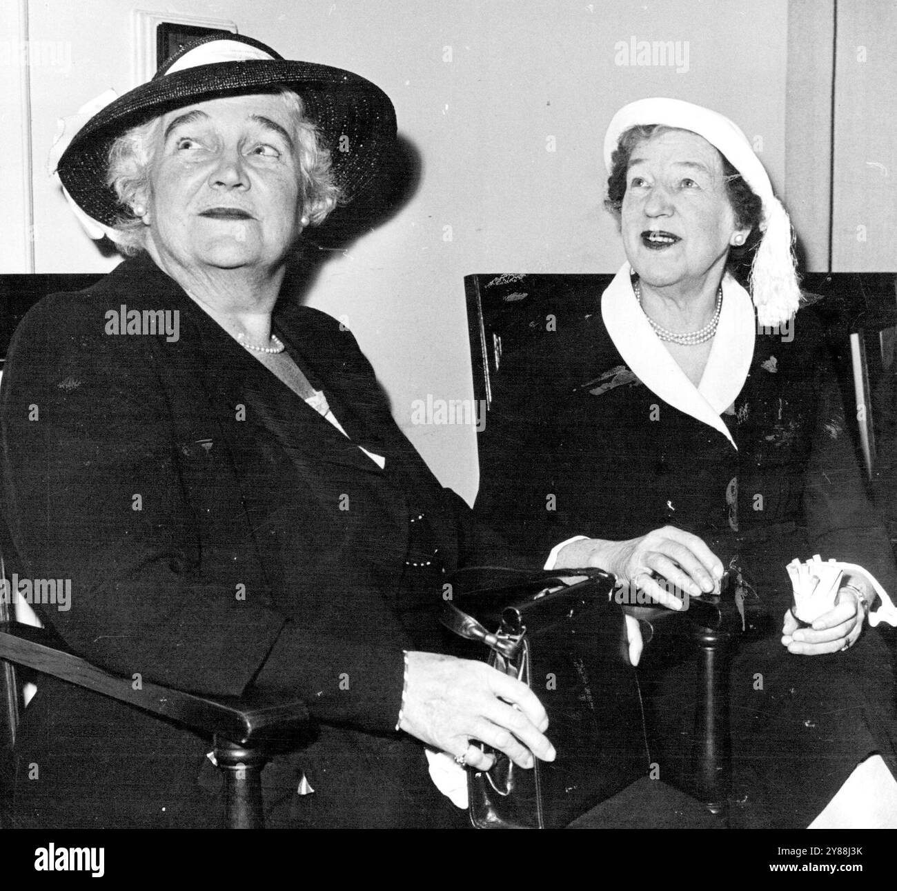 Mrs. M. H. Baillieu and Mrs. Albion Walkley inspecting a new signed ...