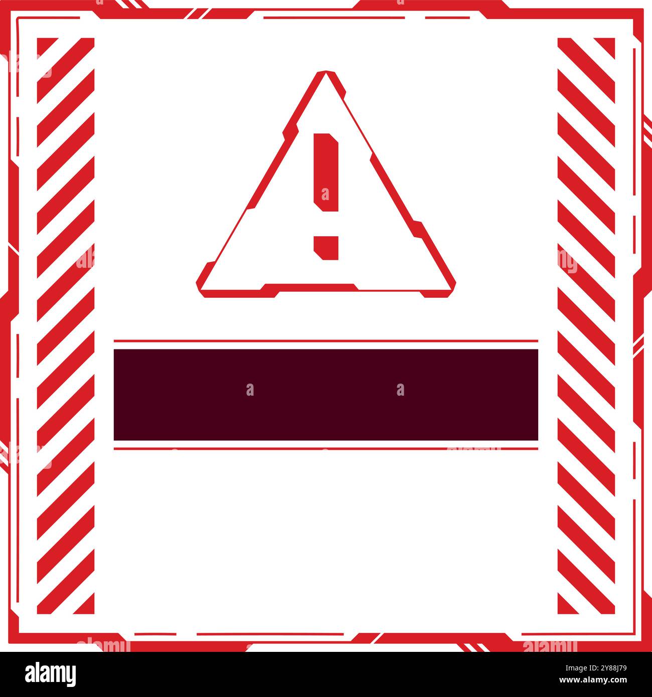 Warning window in futuristic hud style. Retrowave tech isolated on ...