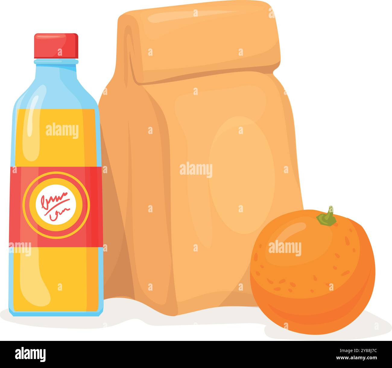 Lunch bag cartoon icon. Healthy nutrition package isolated on white ...