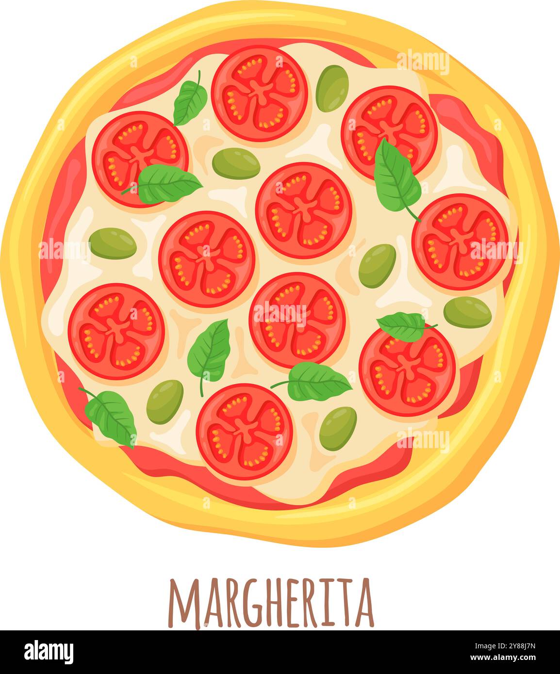 Neapolitan margherita pizza on Stock Vector Images - Alamy