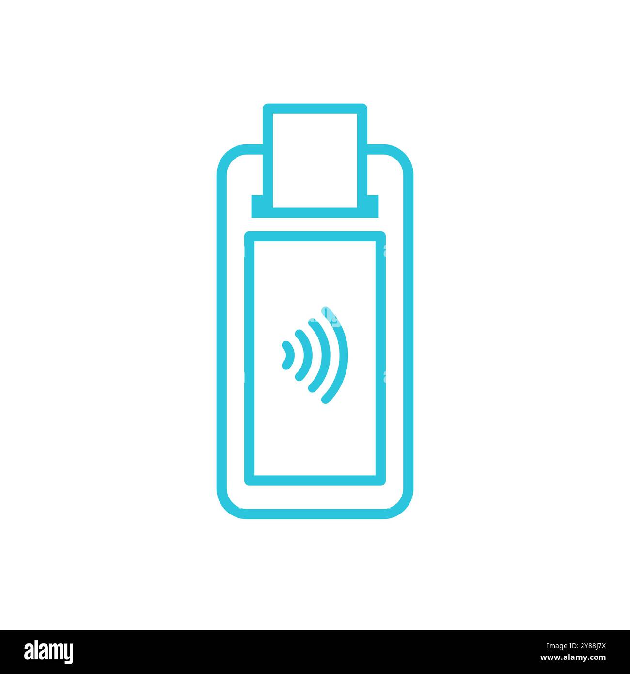 Mobile smart payment receipt printer POS terminal icon. Isolated on ...