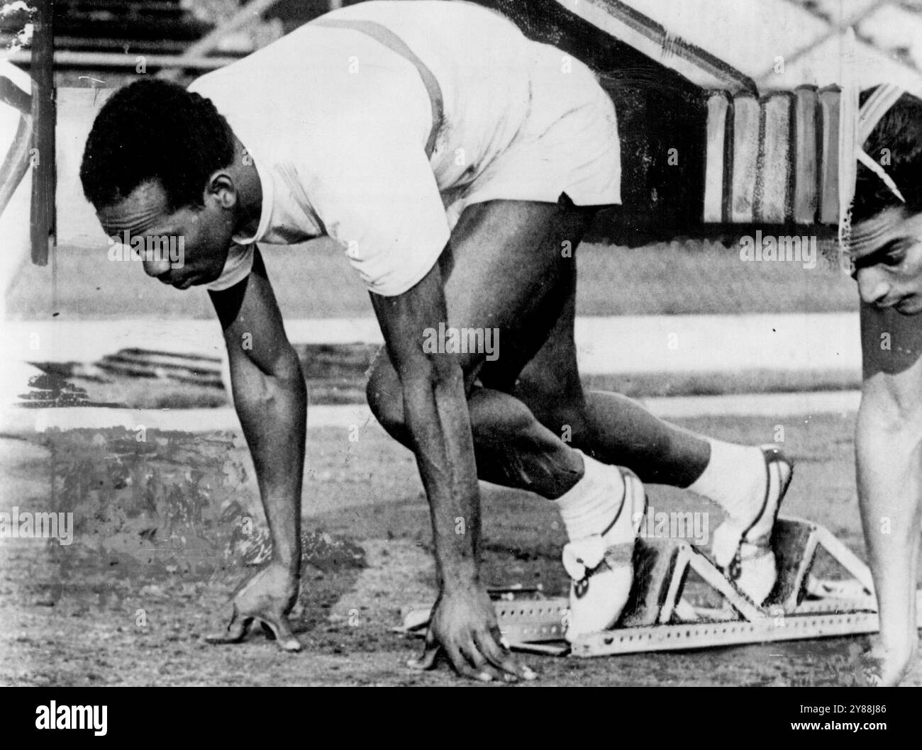 McDonald Bailey shows the crouch start or sprinters This is the only ...