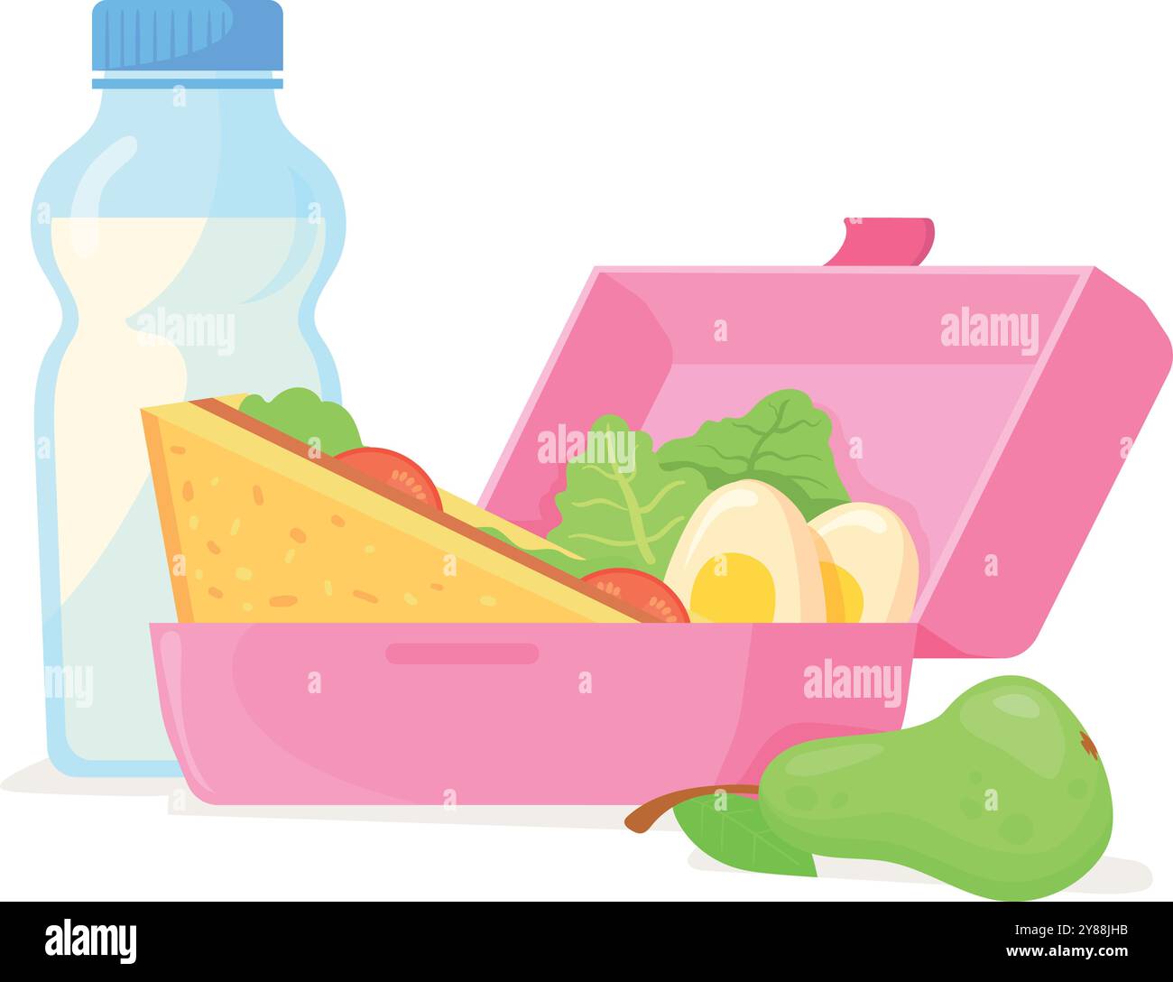 Healthy lunchbox cartoon icon. Plastic container with food isolated on ...