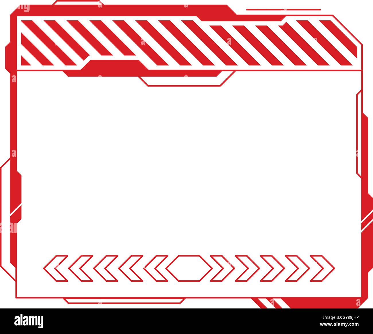 Empty hud callout box in red line style isolated on white background ...