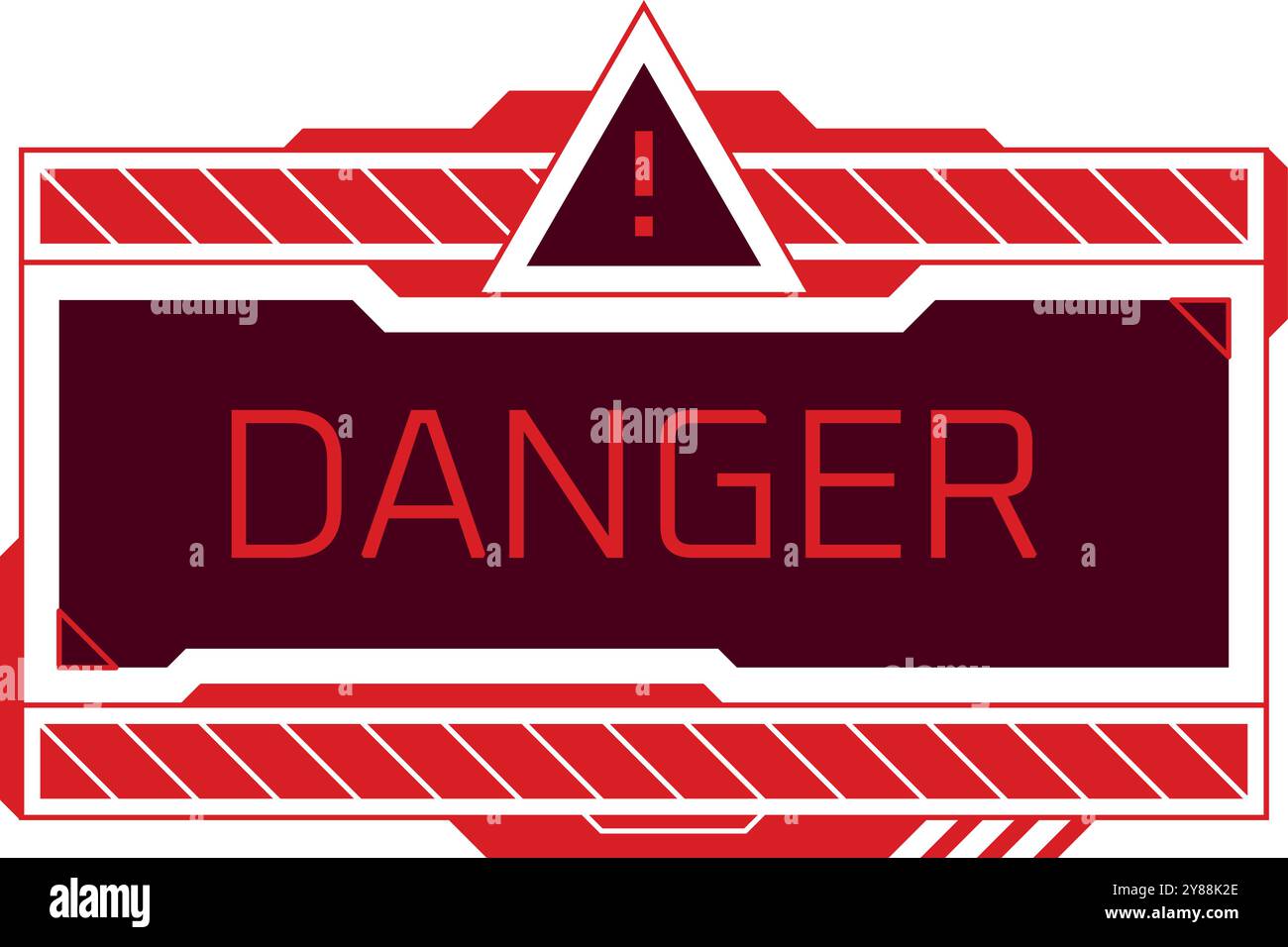 Danger message interface window. Dialog screen frame isolated on white background Stock Vector ...