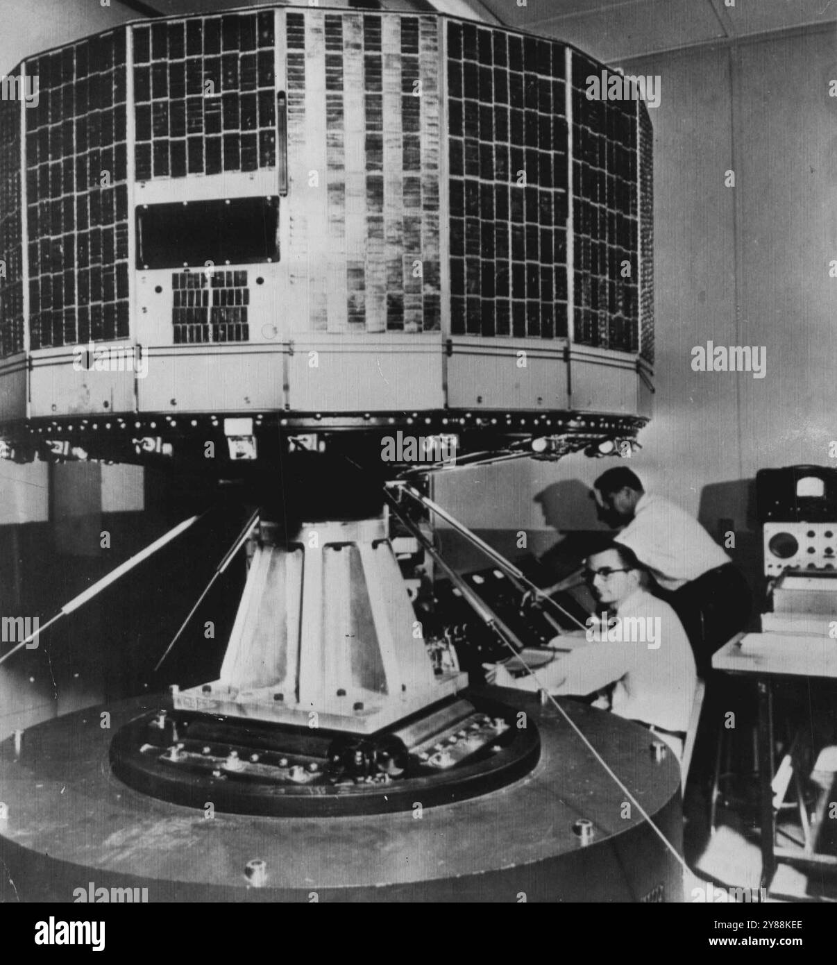 The Tiros is given a vibration test at the Astro-Electronic Products ...