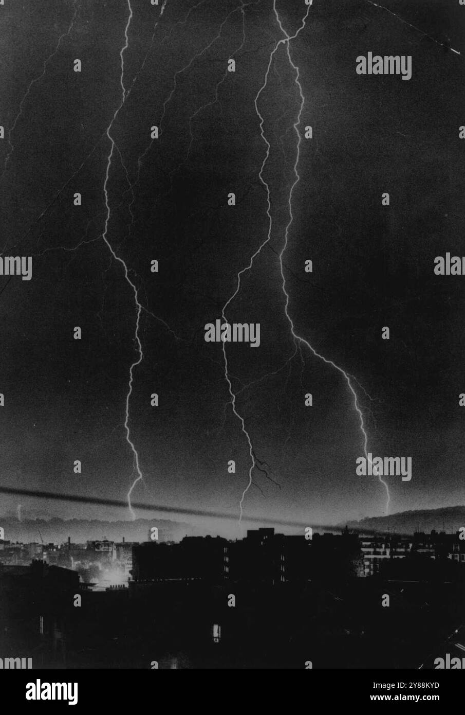 Violent Storms Over Paris, France -- A photograph taken on the night of ...