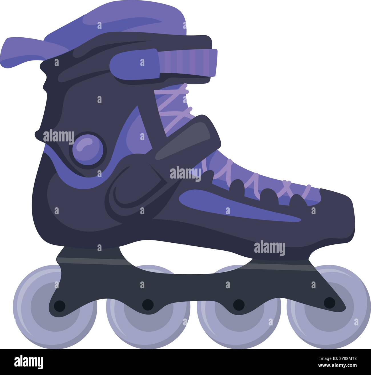 Roller wheels cartoon icon. Skater equipment side view isolated on ...