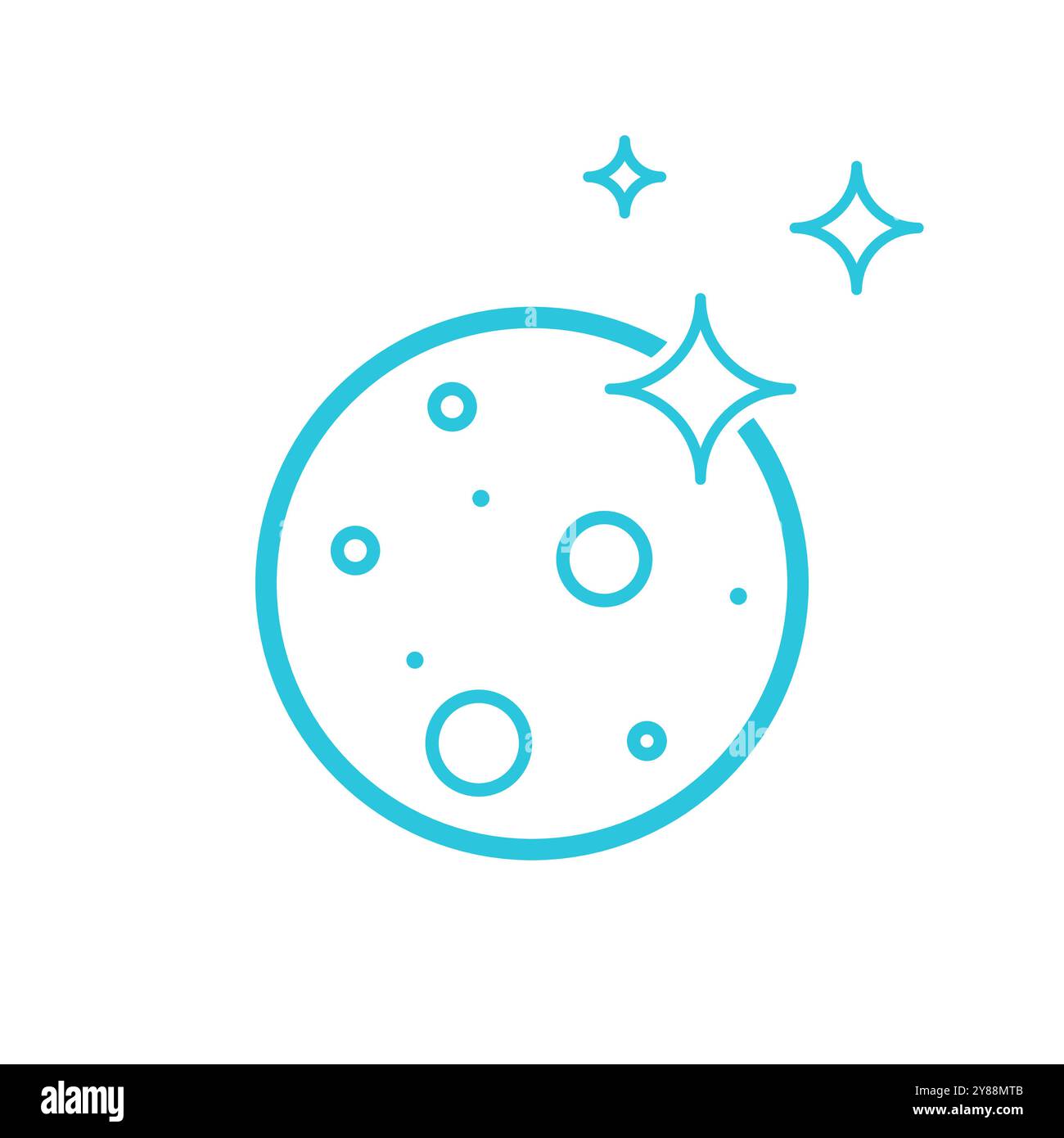 Bright full moon icon. Isolated on white background. From blue icon set ...