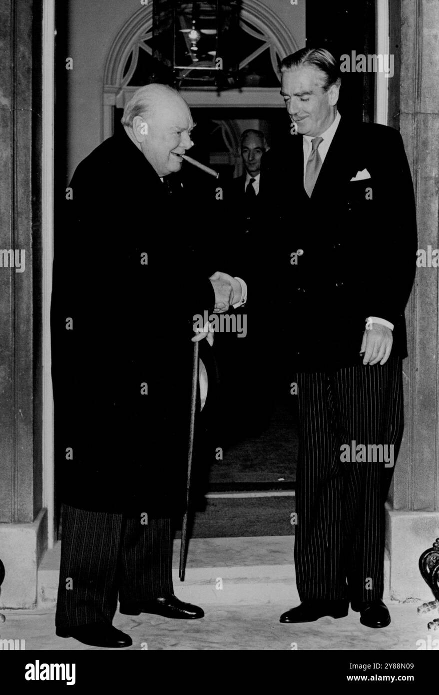 Past and Present -- Sir Winston bids farewell to his successor, Sir ...