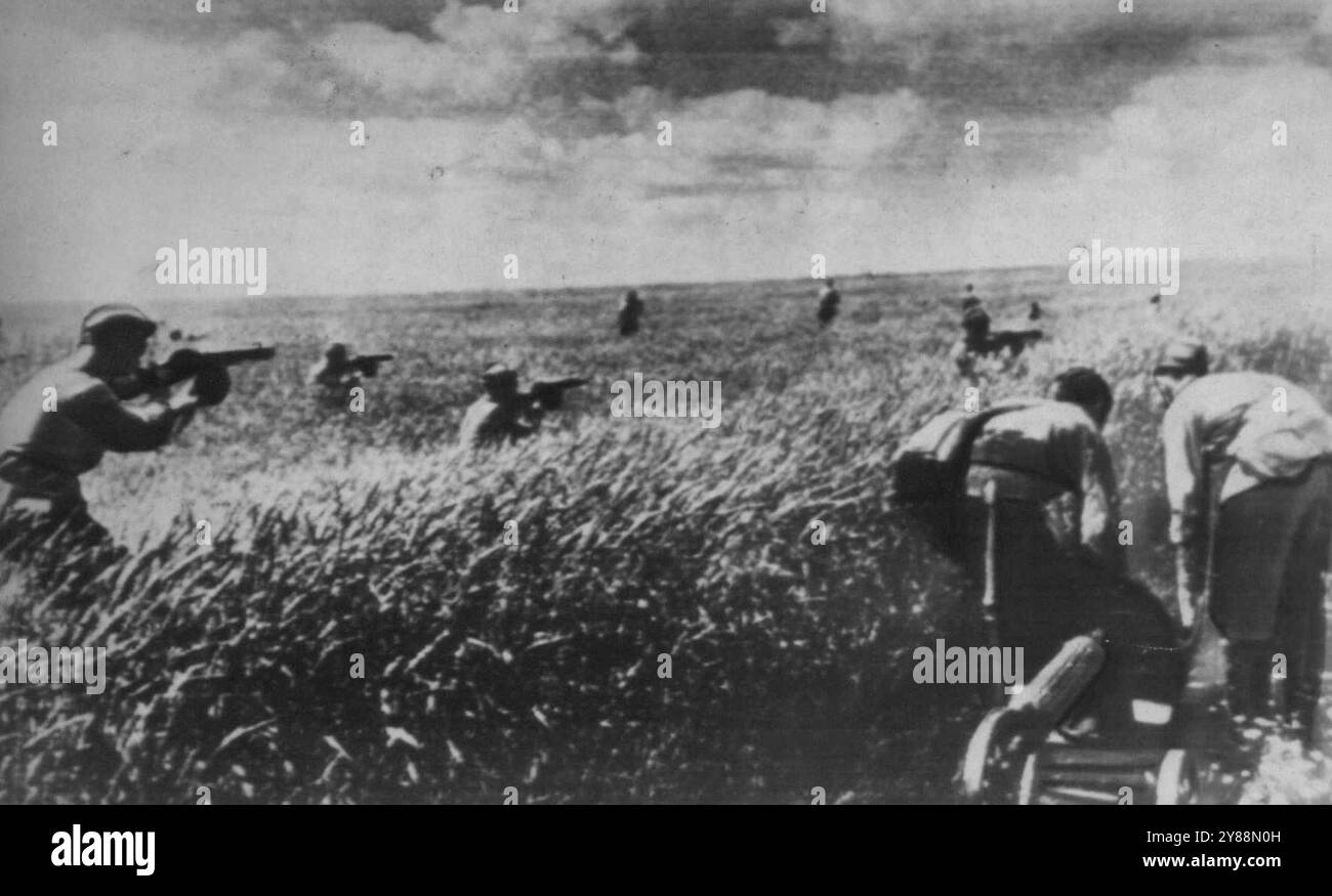 Russian ***** charge through field in attack or Nazi *****. November 28 ...