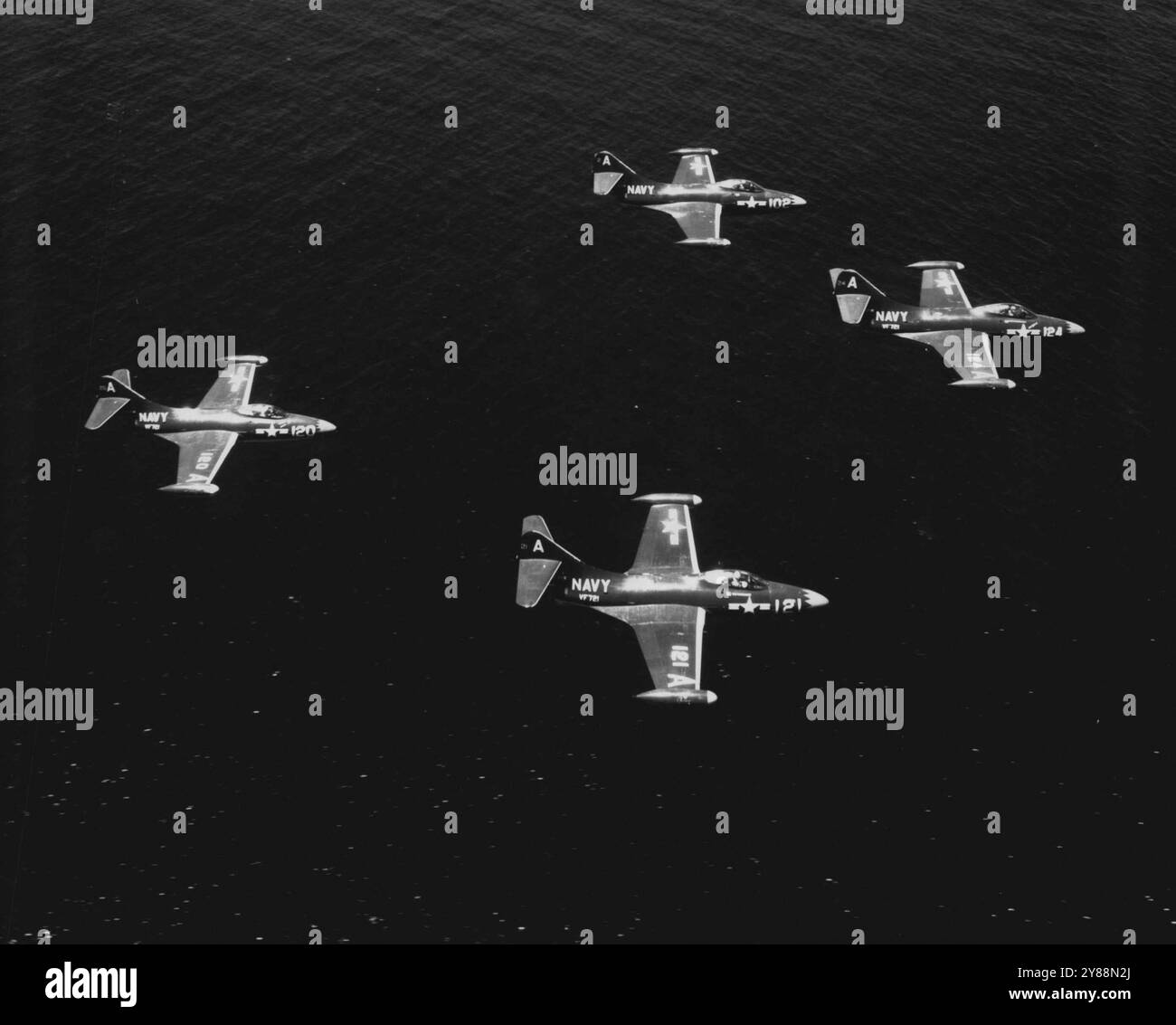 Navy Air Over Korea -- Navy Panther jets streak over the Japan Sea in ...