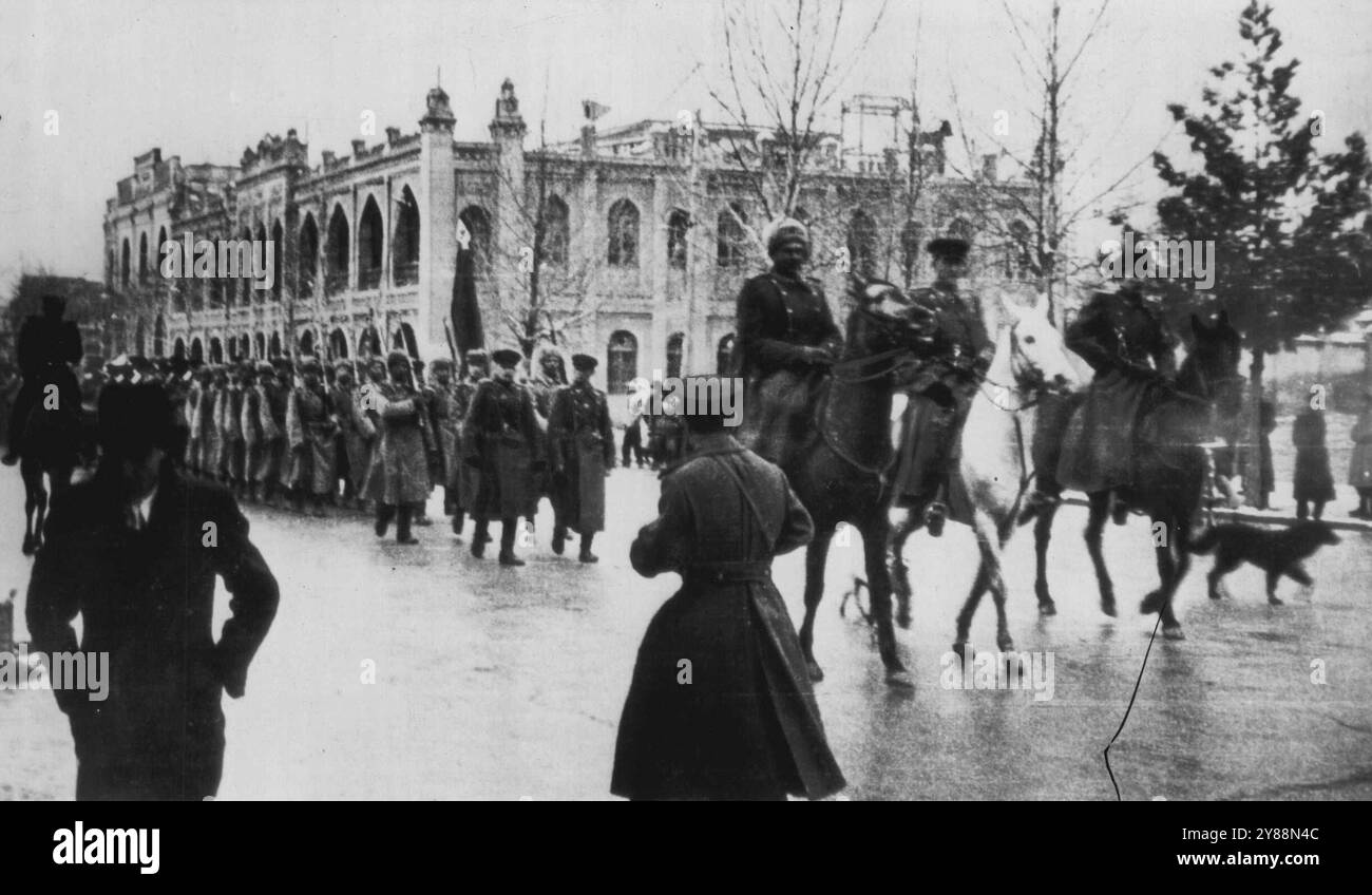 Red Troops March Out Of Iranian City -- Russian Troops march through the Eastern Iranian city of ...