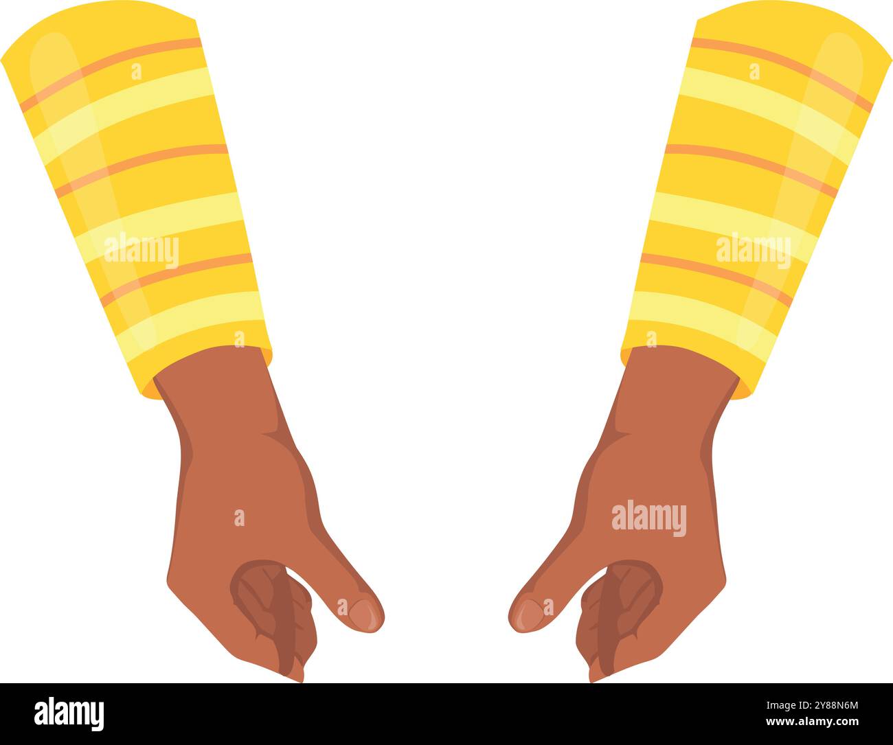 Black hands hold something. Empty arms gesture isolated on white ...