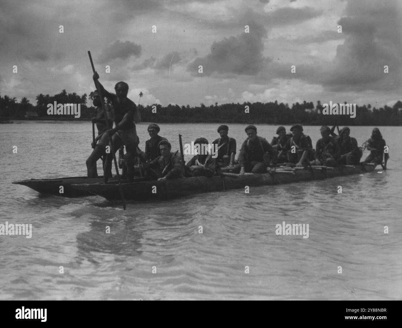 Australian soldiers on patrol in Dutch New Guinea - Kai-Kai natives of ...