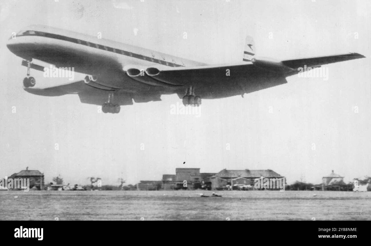 The Comet Comes Home -- Britain's Comet III jetliner comes in for a ...